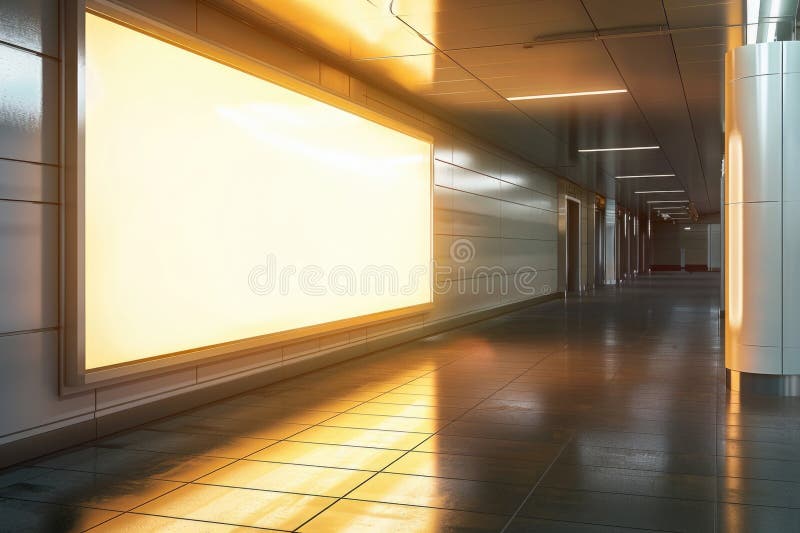 A Long Hallway with a Single Light Source on One Wall, Great for Use in ...