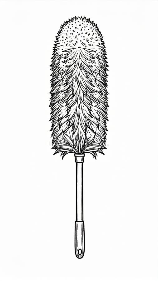 Long Handled Fluffy Duster Cleaning Tool Illustration Stock ...