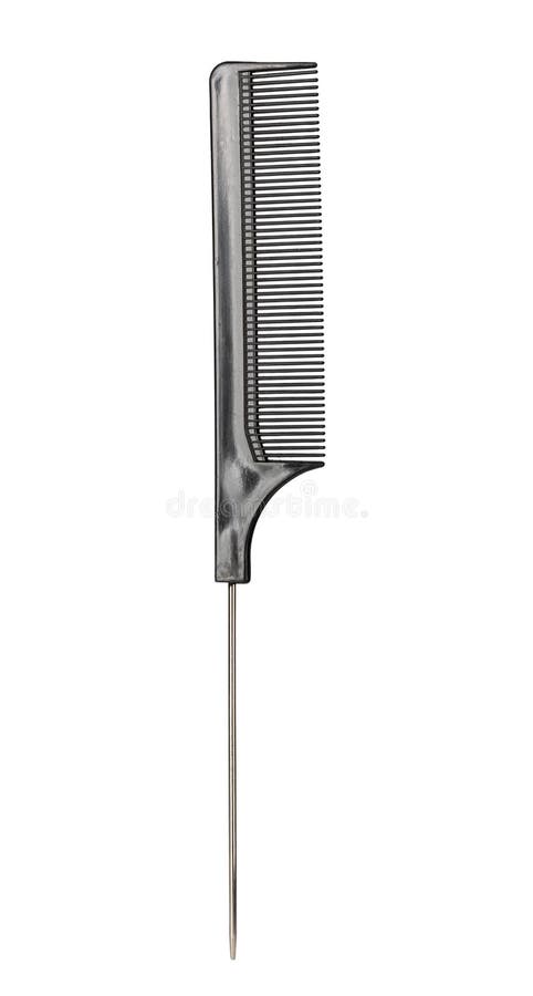 Long Handled Hair Comb with Metallic Handle Isolated Stock Image ...