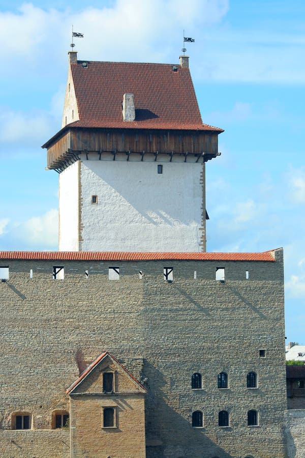Long Hermann Tower in the Narva Castle Stock Image - Image of baltic ...