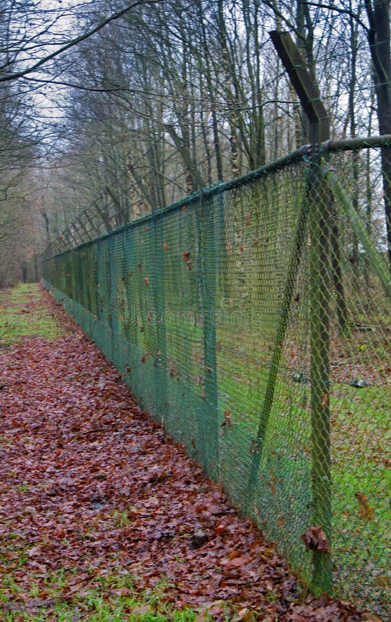 A Long and High Wire Mesh Fence Stock Photo - Image of enclosure ...