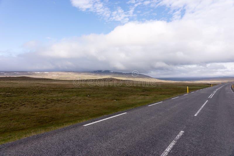 Long Highway on the Island of Iceland Stock Photo - Image of asphalt ...