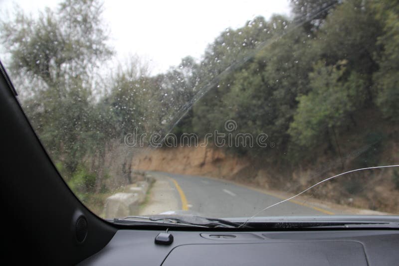 Long Highway Road with Green Trees Stock Photo - Image of lane, bumper ...