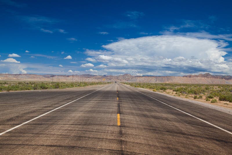 Long Highway in Utah Desert Stock Image - Image of business, asphalt ...