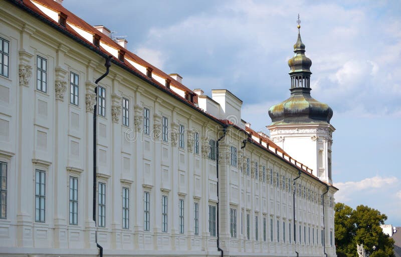 Long Historic Building with Tower Stock Photo - Image of structure ...