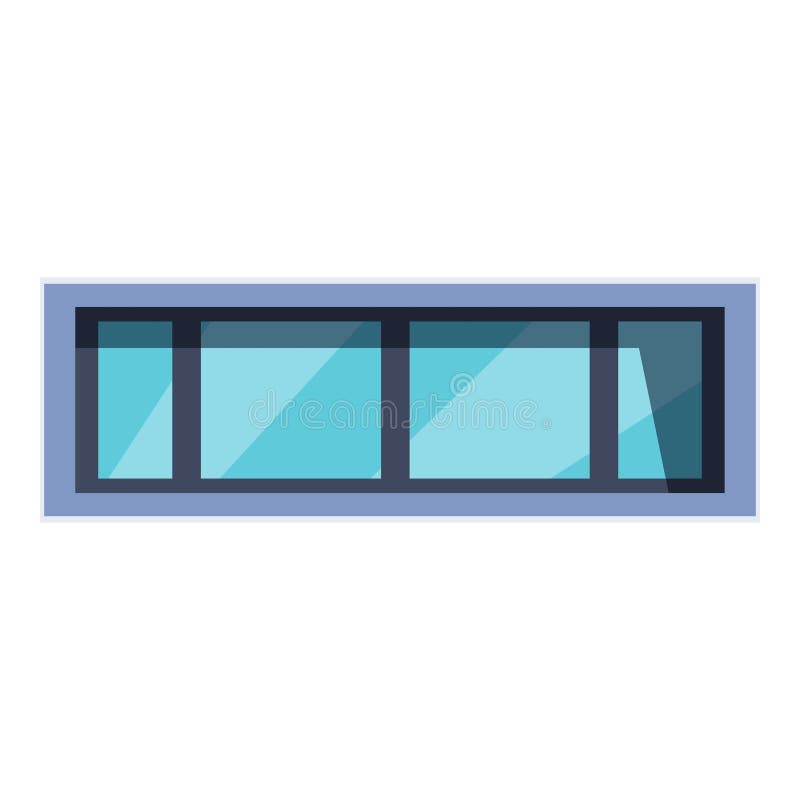 Long Horizontal Window Showing Modern Building Facade Stock Vector ...