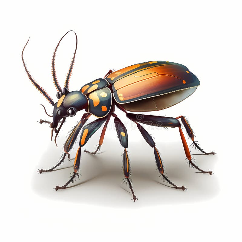 Long-horn Beetle Cartoon Style. Generative AI Stock Illustration ...