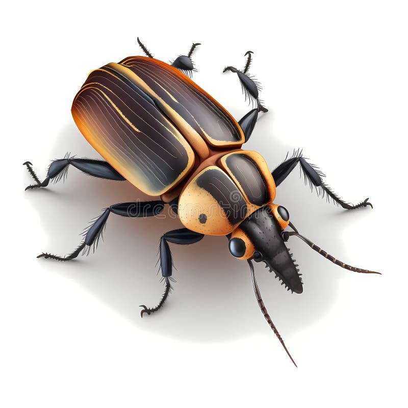 Long-horn Beetle Cartoon Style. Generative AI Stock Illustration ...