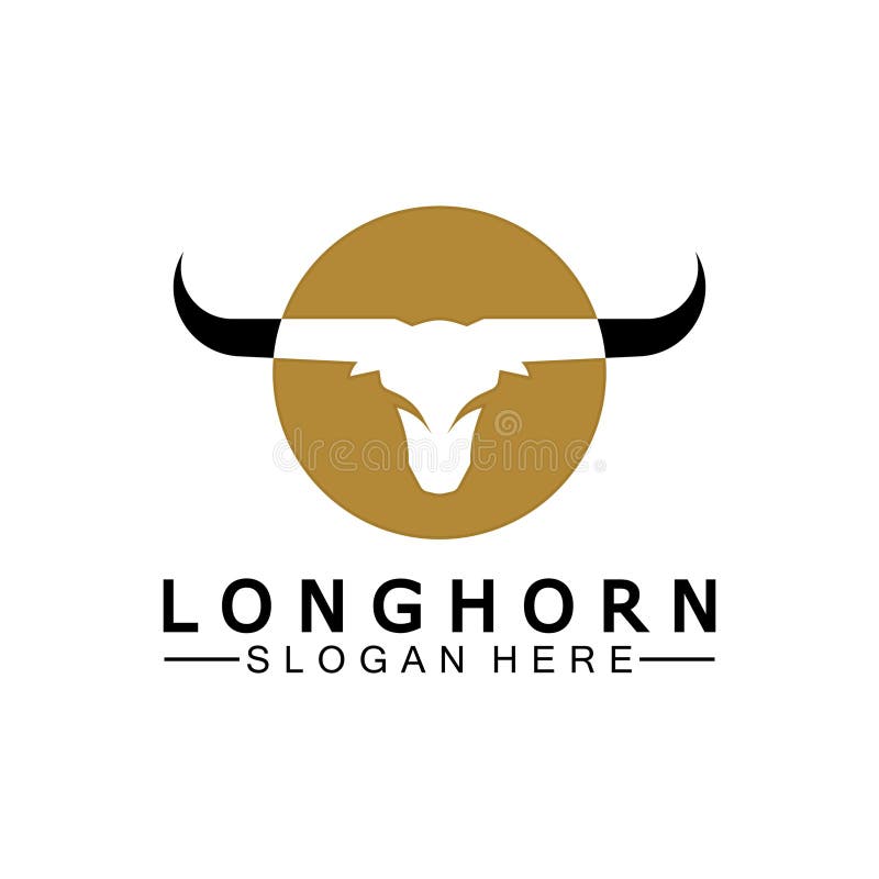 Long Horn Logo Template Vector Illustration Design Stock Vector ...