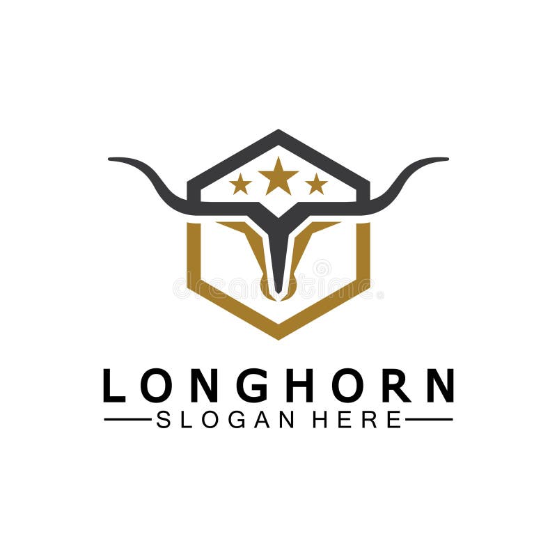 Long Horn Logo Template Vector Illustration Design Stock Vector ...