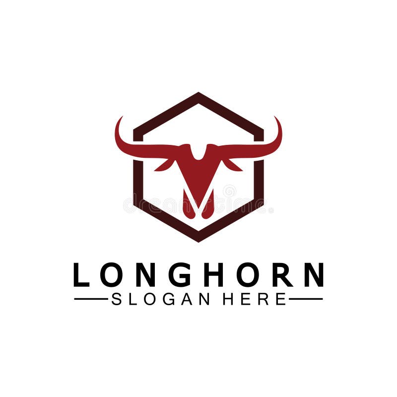 Long Horn Logo Template Vector Illustration Design Stock Vector ...