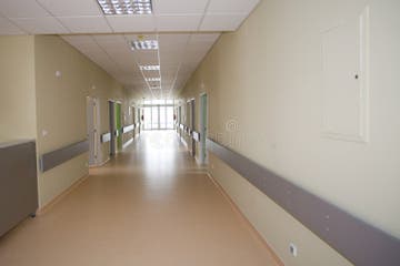 Long hospital hallway stock photo. Image of floor, hospital - 18555602