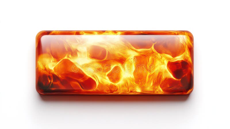 Long Hot Lava Rectangle Button Isolated on White Created with ...