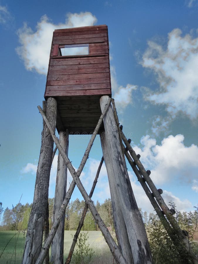 Hunting tower stock photo. Image of blue, outdoors, horizontal - 17615562