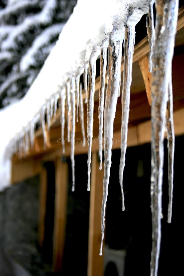 Long icicles detail stock photo. Image of closeup, winter - 21506614