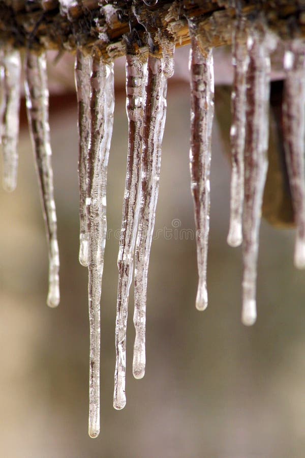 Long Icicles on the Wooden Roof Stock Photo - Image of roof, december ...