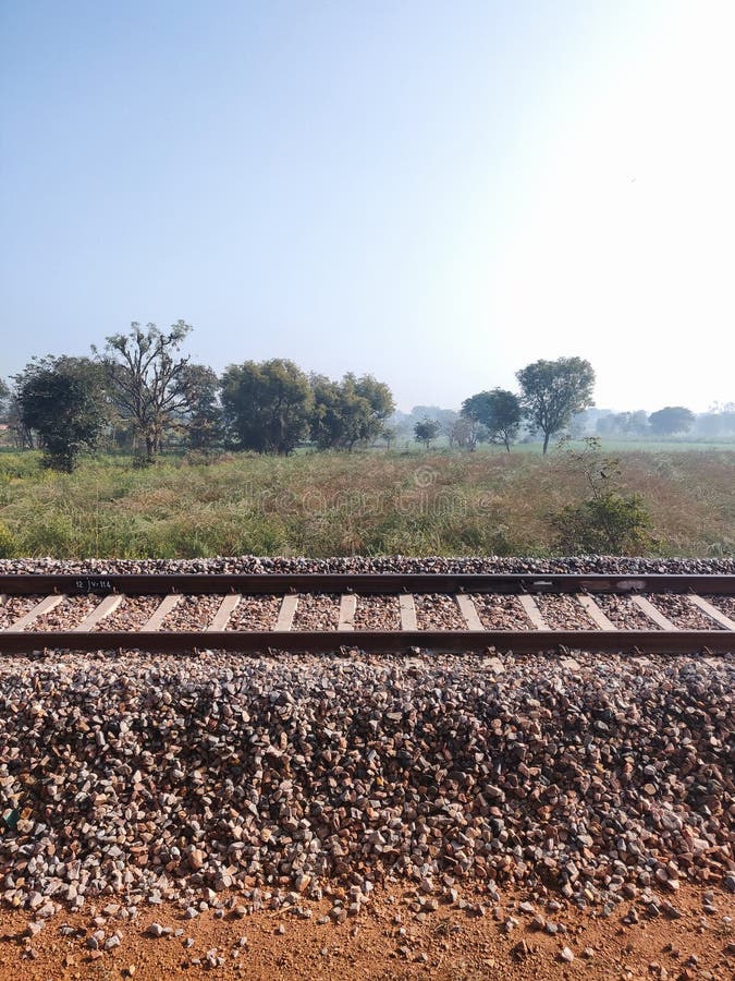 Long Indian Railways Train Track Stock Image - Image of rail, railways ...