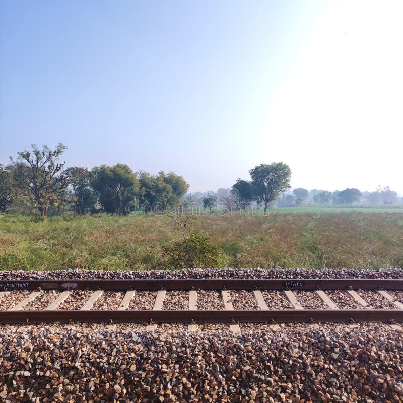 Long Indian Railways Train Track Stock Image - Image of beautiful ...