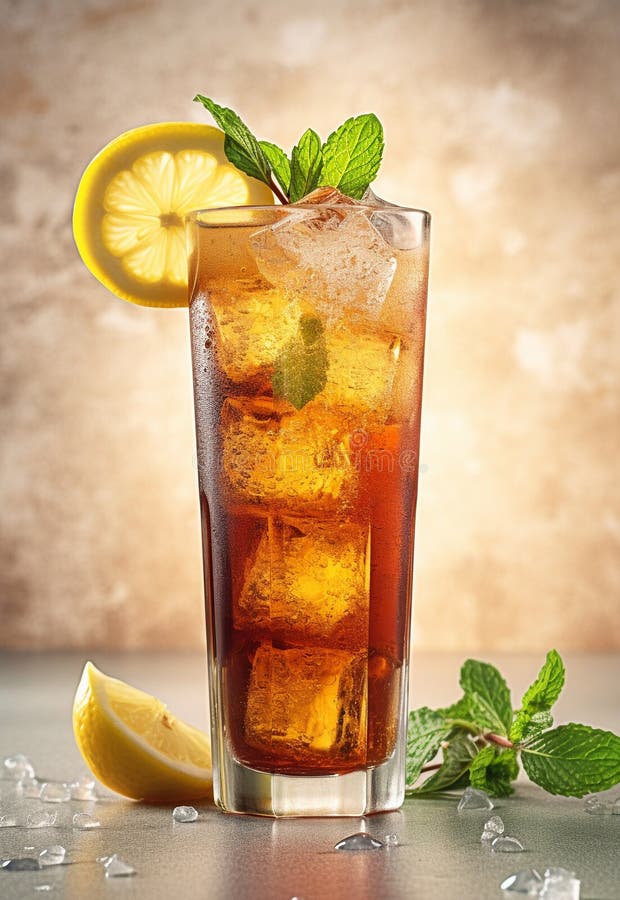 Summer lemon ice tea stock image. Image of icing, sliced - 25589931