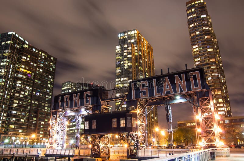 Long Island by Night,New York Stock Photo - Image of gantry, industrial ...
