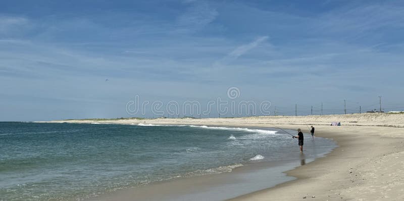 People Fishing on the Beach on West Hampton Island in Long Island, New ...