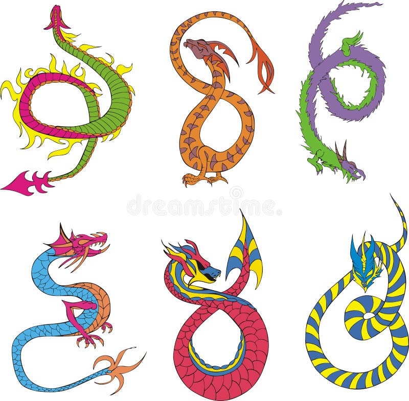 Long japanese dragon worms stock vector. Illustration of traditional ...