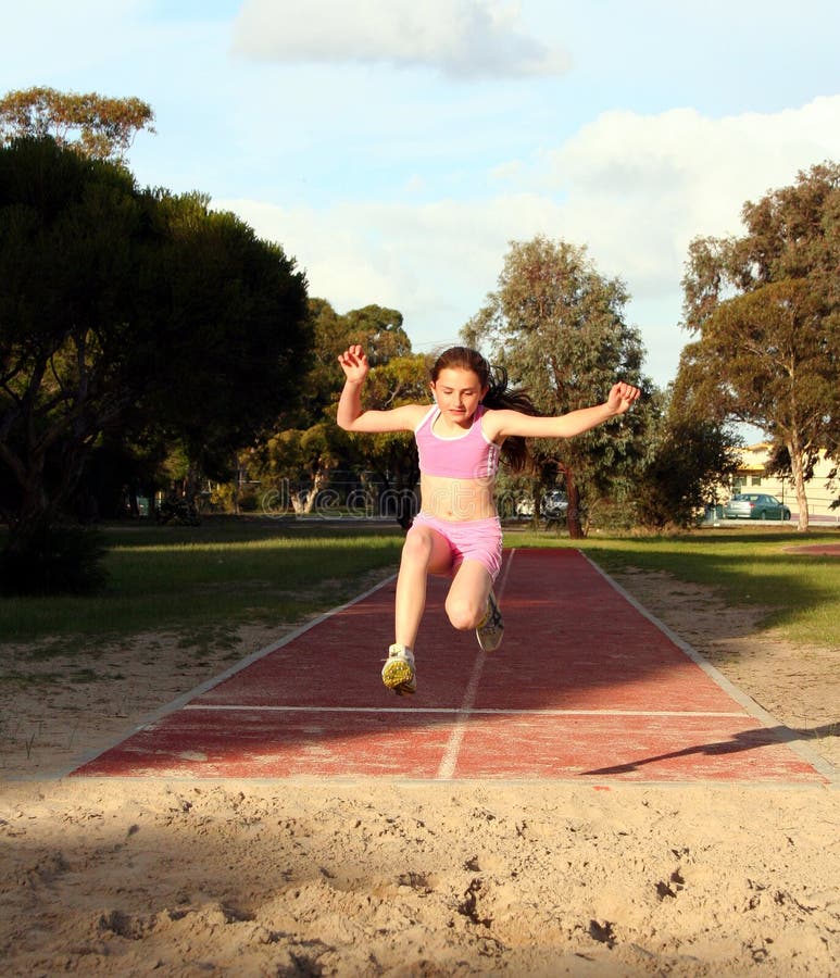 Long jump stock image. Image of healthy, pretty, fitness - 1080711