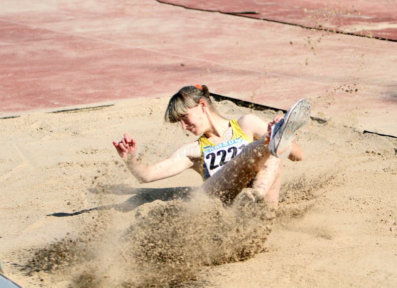 On the long jump editorial photography. Image of exercise - 24824842
