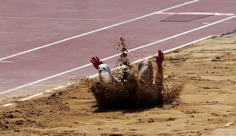 On the long jump event. stock image. Image of championship - 127048195