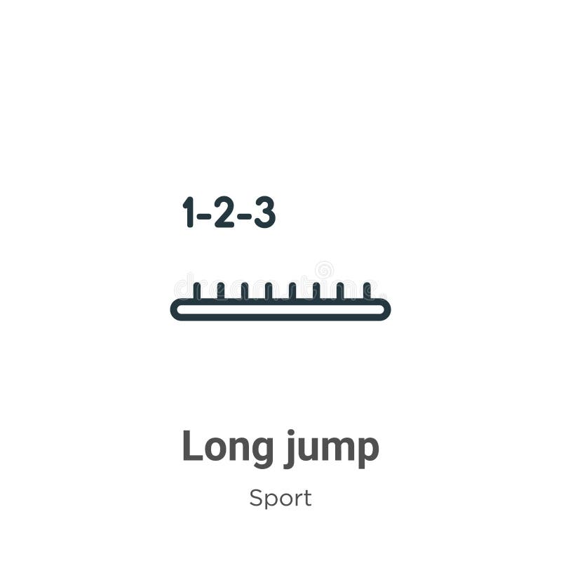 Long Jump Outline Vector Icon. Thin Line Black Long Jump Icon, Flat ...