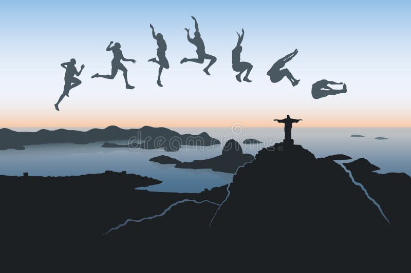 Long jump trajectory stock vector. Illustration of date - 26920138