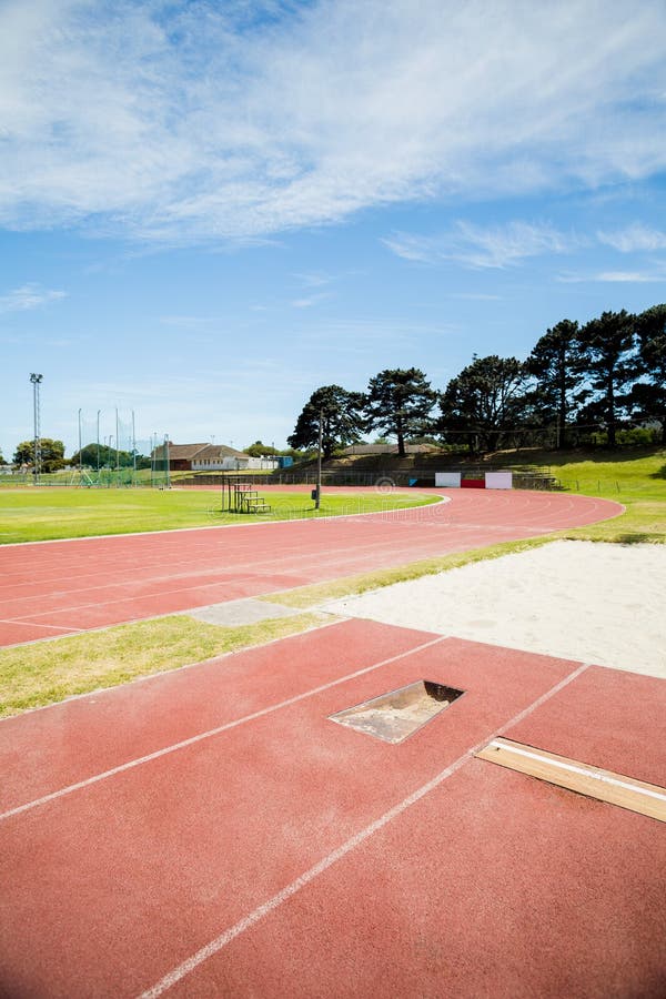 Long Jump Sand Pit on Running Track Stock Image - Image of stadium ...