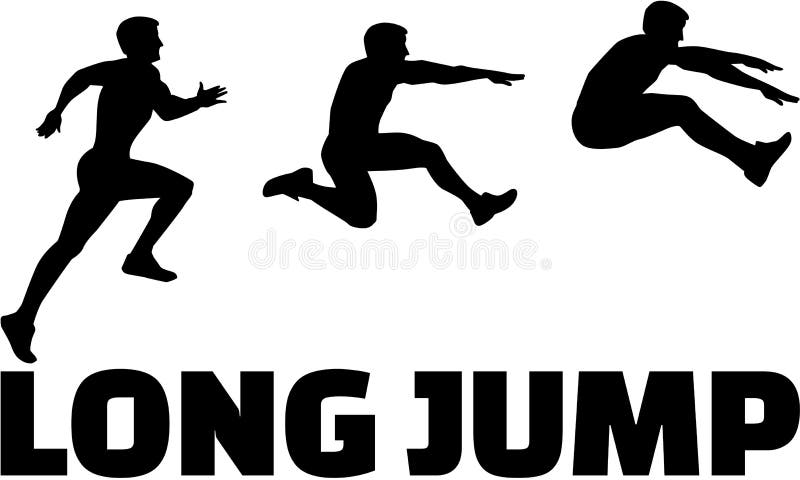 Long Jump Sequence with Word Stock Vector - Illustration of jump, track ...