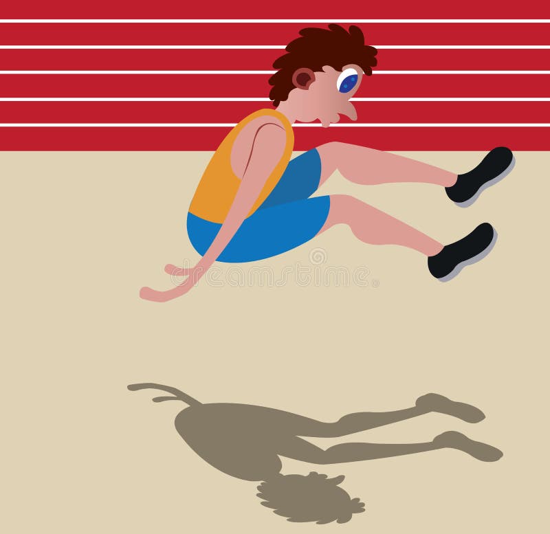 Triple Jumper Athlete Doing His Best Jump, Vector Illustration Stock ...