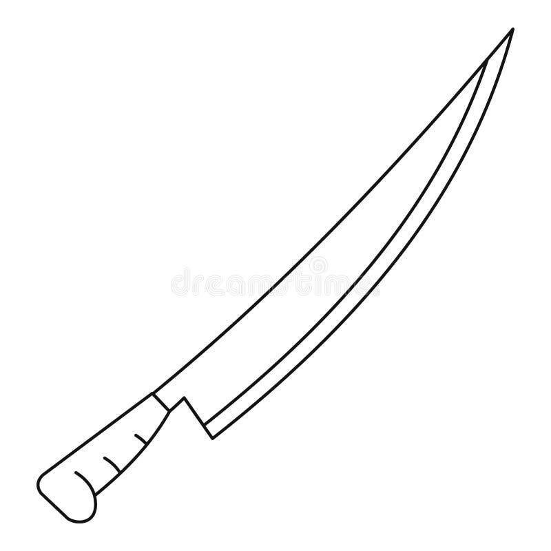 Long Knife Icon, Outline Style Stock Vector - Illustration of equipment ...