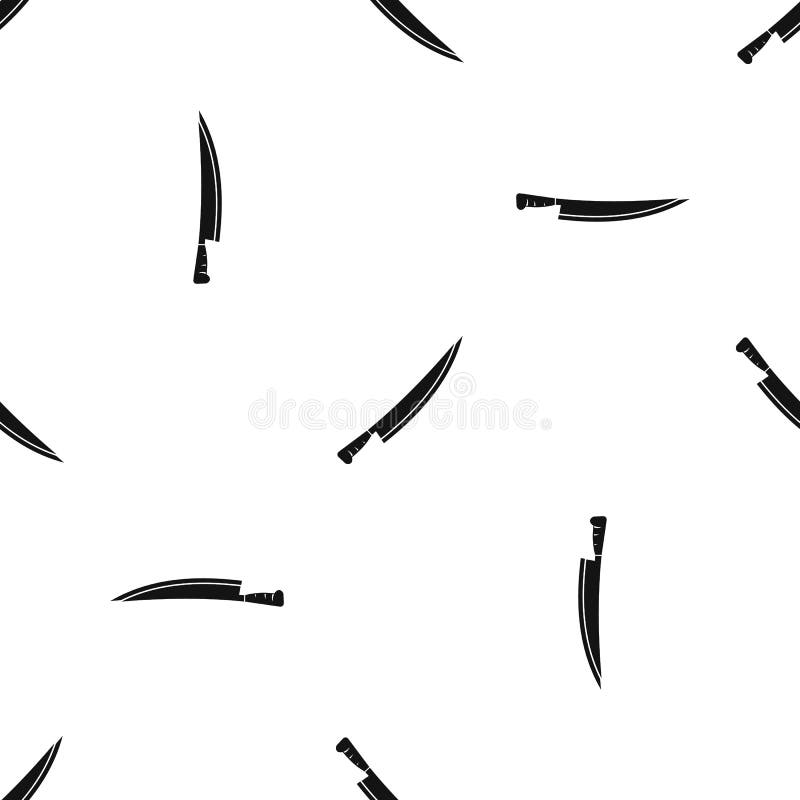 Long Knife Pattern Seamless Black Stock Vector - Illustration of ...