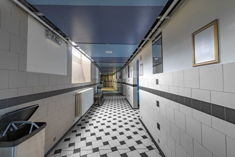 Long Corridor Point of View Shot Stock Image - Image of floor ...