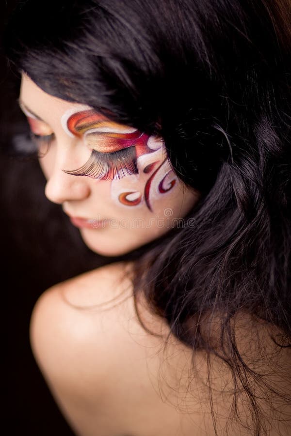 Long lashes and face-art stock photo. Image of cute, female - 10571698