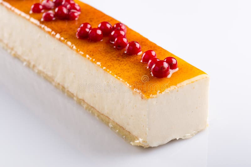 Long lemon mousse cake stock image. Image of delicious - 32288867