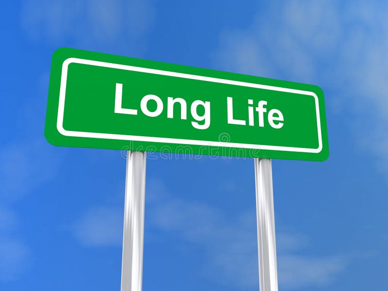 Long Life Wooden Sign with a Street Background Stock Image - Image of ...