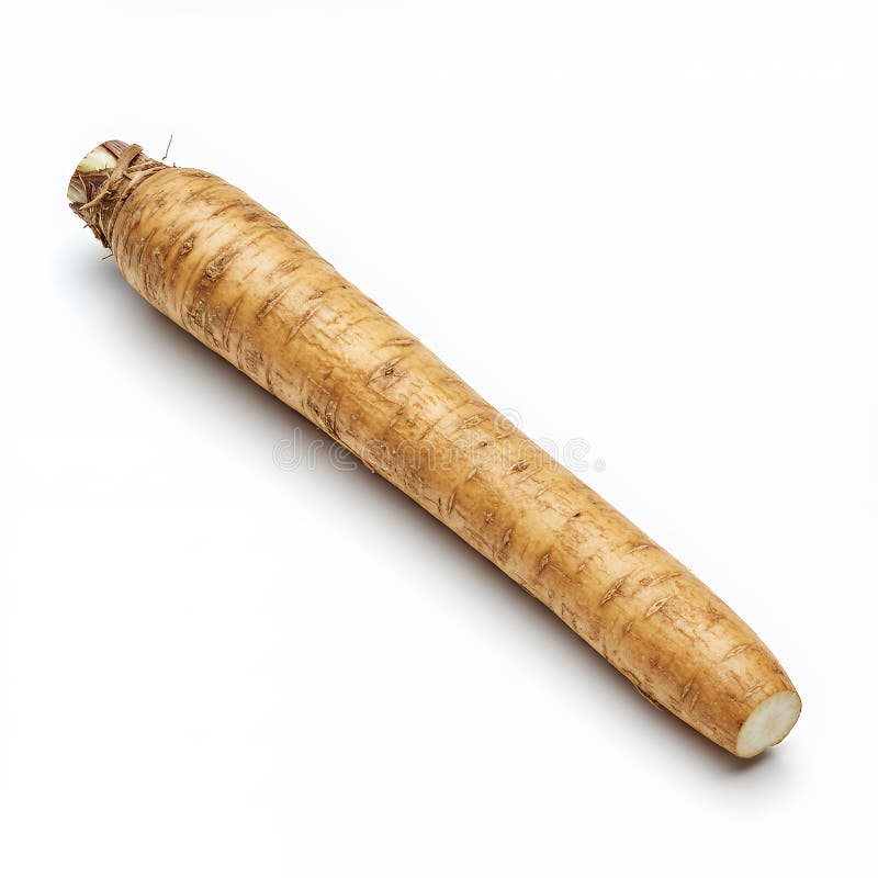 Long Light Brown Root Vegetable on White Background Stock Illustration ...