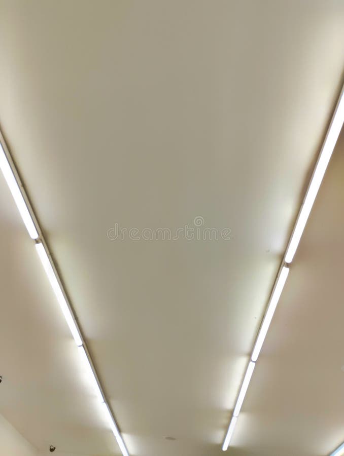 Long Lights Lined Up on the Ceiling Stock Image - Image of lights ...