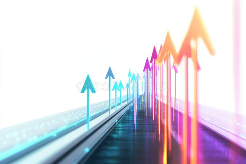 A Long Line of Arrows Pointing Upwards on a Hill, Suitable for Use in ...