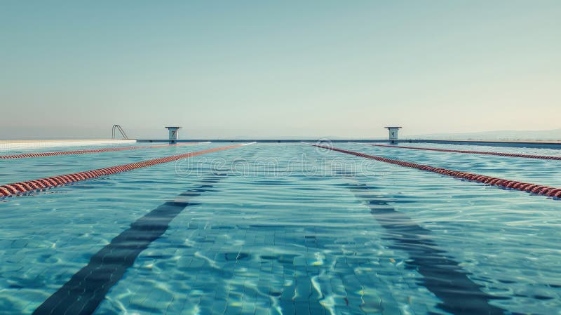 Long Line of Lanes in a Swimming Pool Stock Image - Image of poolside ...