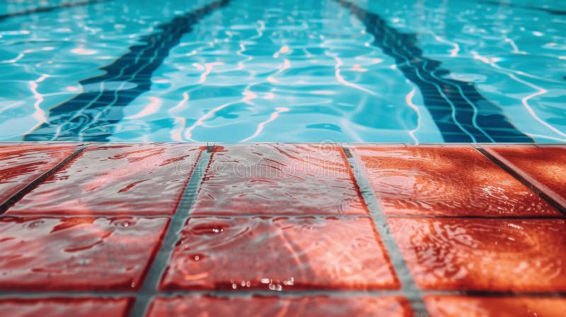 Long Line of Lanes in a Swimming Pool Stock Image - Image of area ...