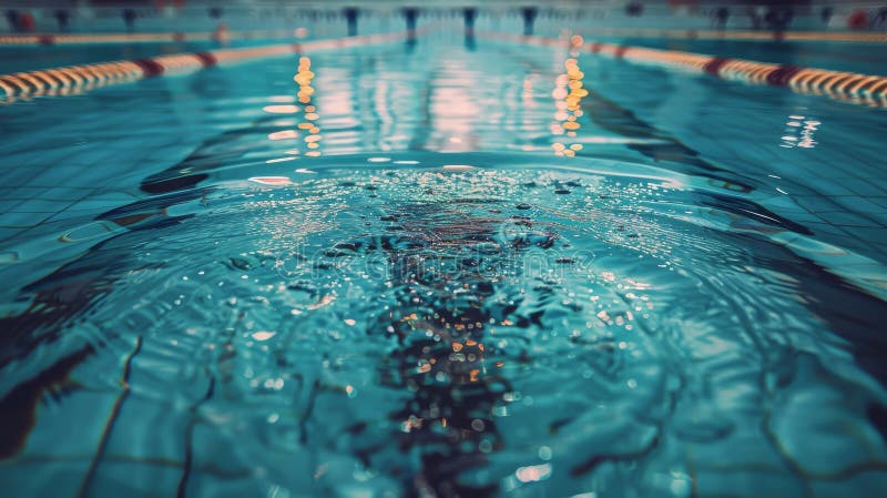 Long Line of Lanes in a Swimming Pool Stock Photo - Image of center ...