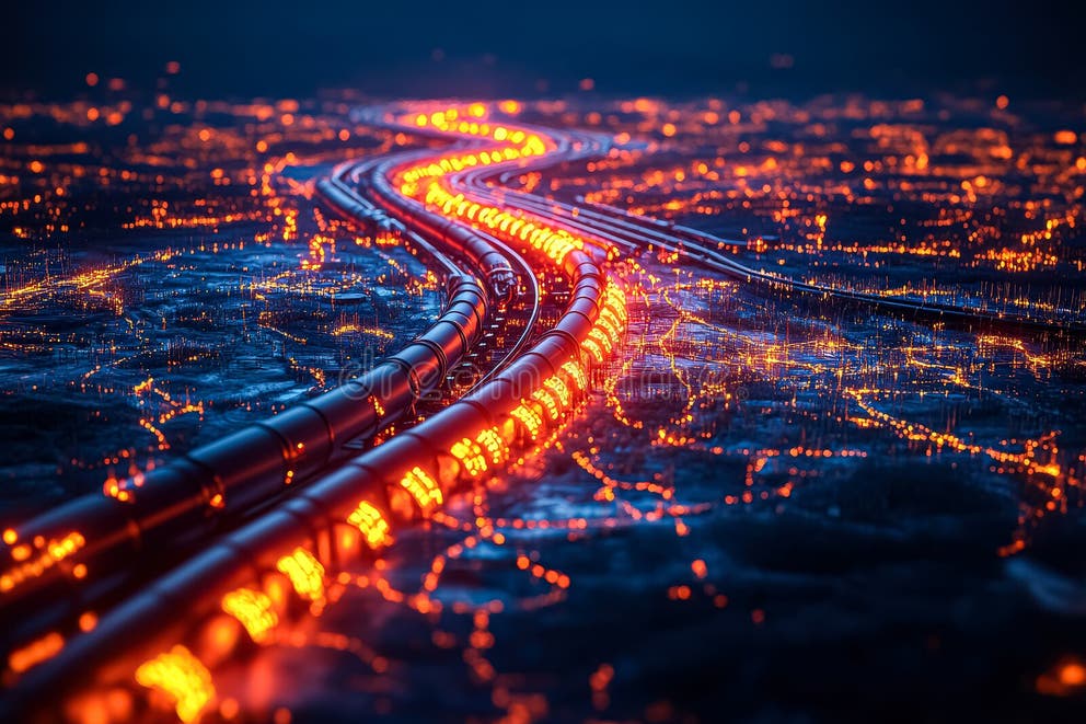 Long line of orange wires stock photo. Image of line - 381783450