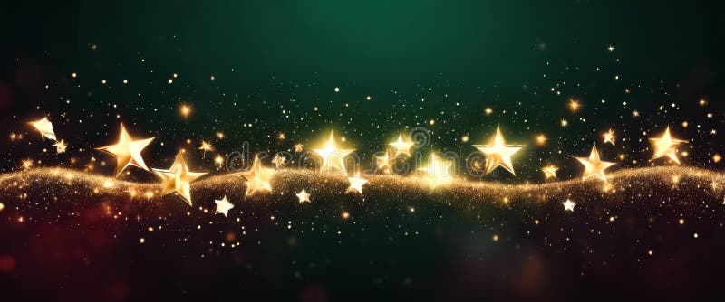 A Long Line of Stars with a Green Background Stock Photo - Image of ...