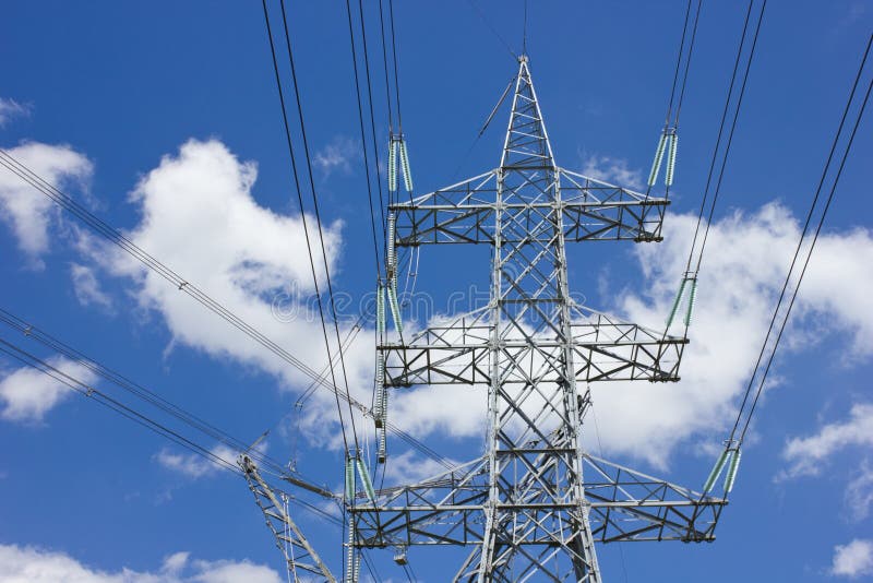 Long Lines of Powerline Towers Stock Photo - Image of group, metal ...