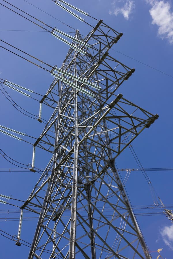 Long Lines of Powerline Towers Stock Photo - Image of group, metal ...